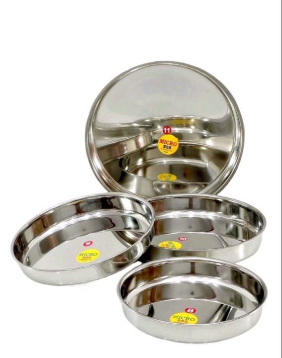 4-Piece Indian Silver Plate Set - Sizes 8/9/10/11 Inches | Daraz.lk