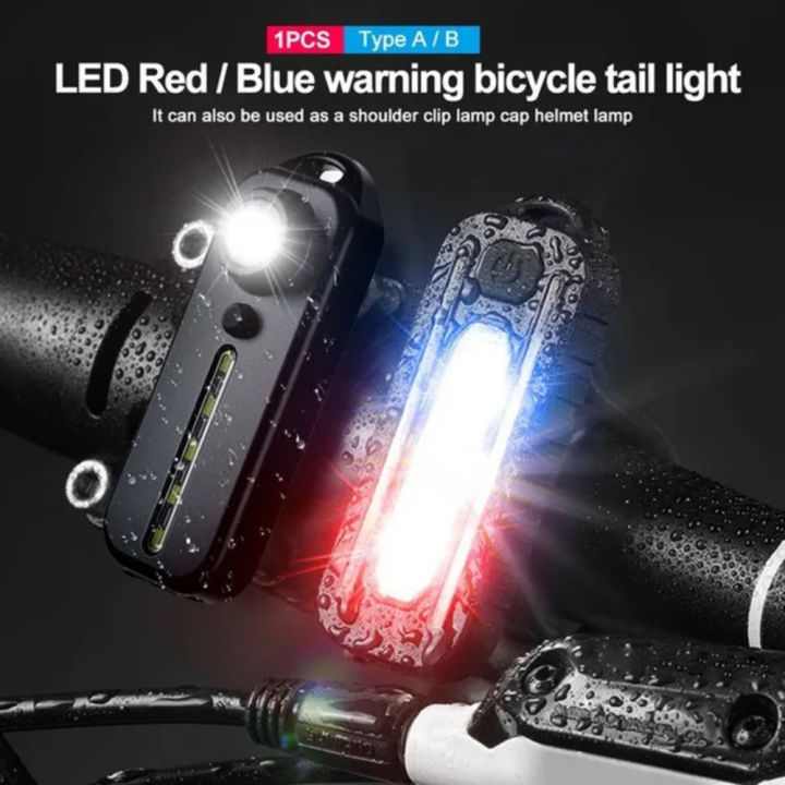 LED Red Blue Shoulder Police Light with Clip USB Charging Flashing ...