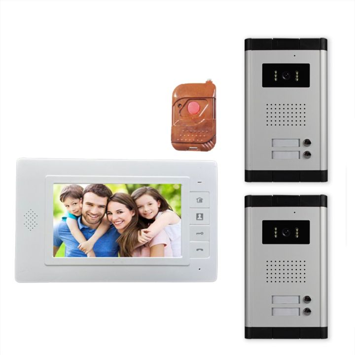 Video Doorbell Dual Units Apartment Video Intercom ystem 1 Night Vision ...