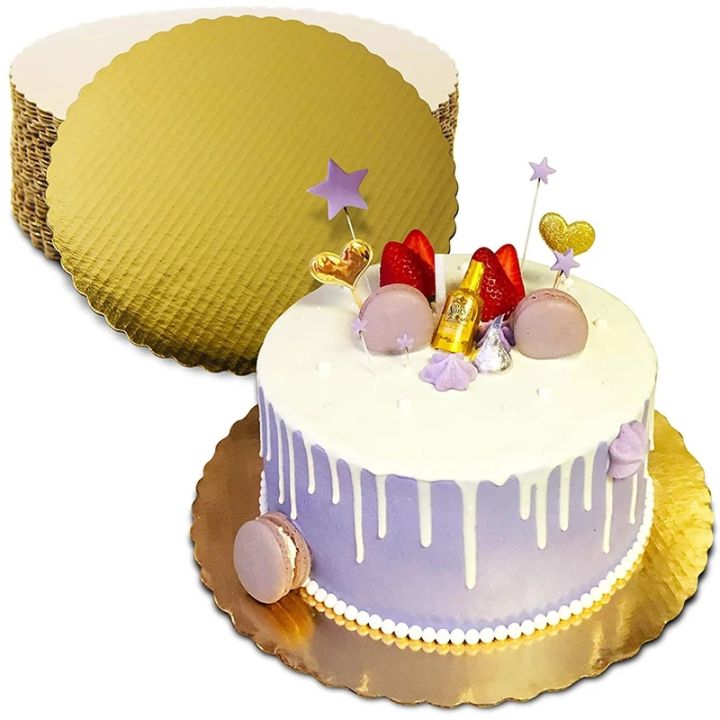 5pcs 10 inches (26cm) Dessert Circle Thicken Coated Disposable Cake ...