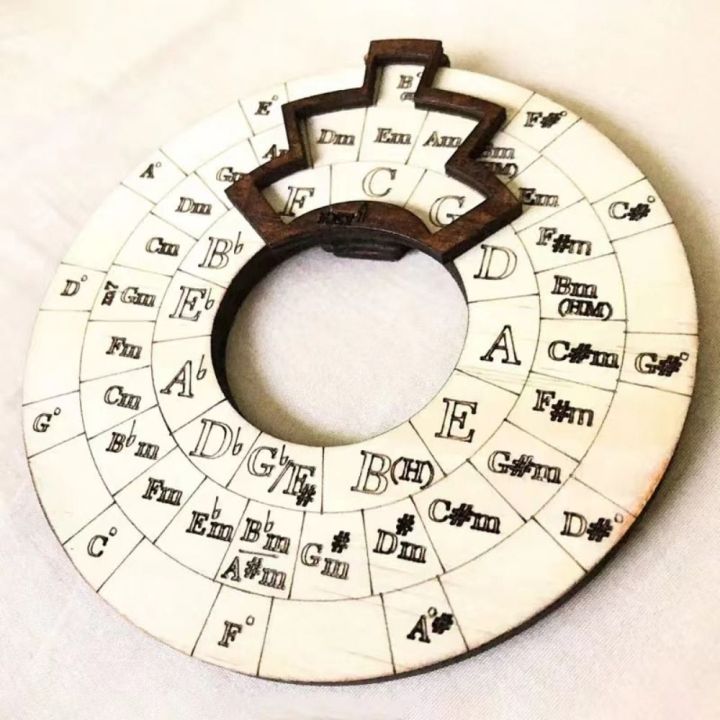 Wooden Chord Wheel Circle Of Fifths Wheel Guitar Chord Wheel Round ...