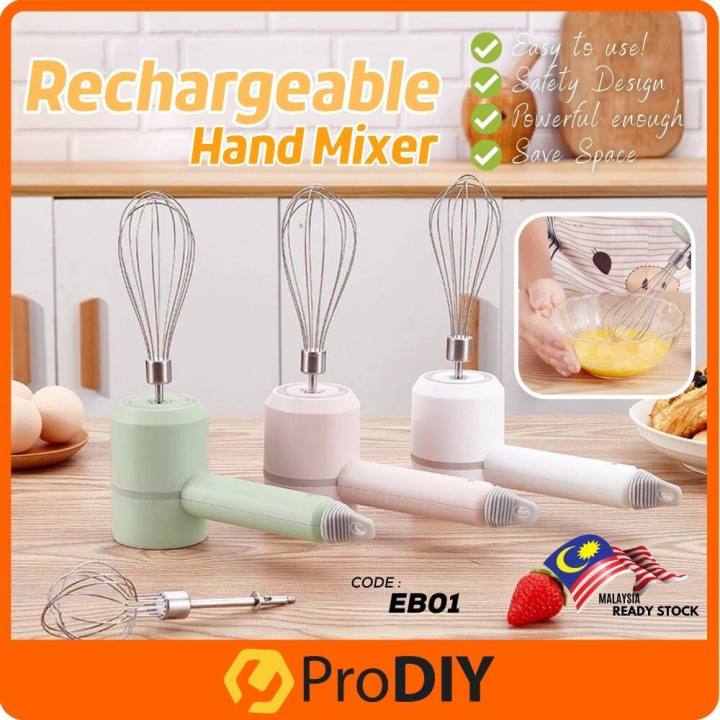 EB01 Electric Hand Mixer Wireless Stainless Steel Egg Beater Electric ...
