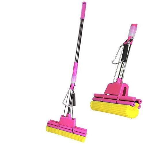 Sponge Mop Floor Cleaning Adjustable Magic Mop Stainless Steel Handle ...