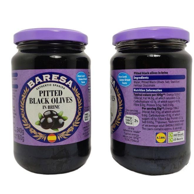 Baresa Pitted Black Olives In Brine 340g | Daraz.lk