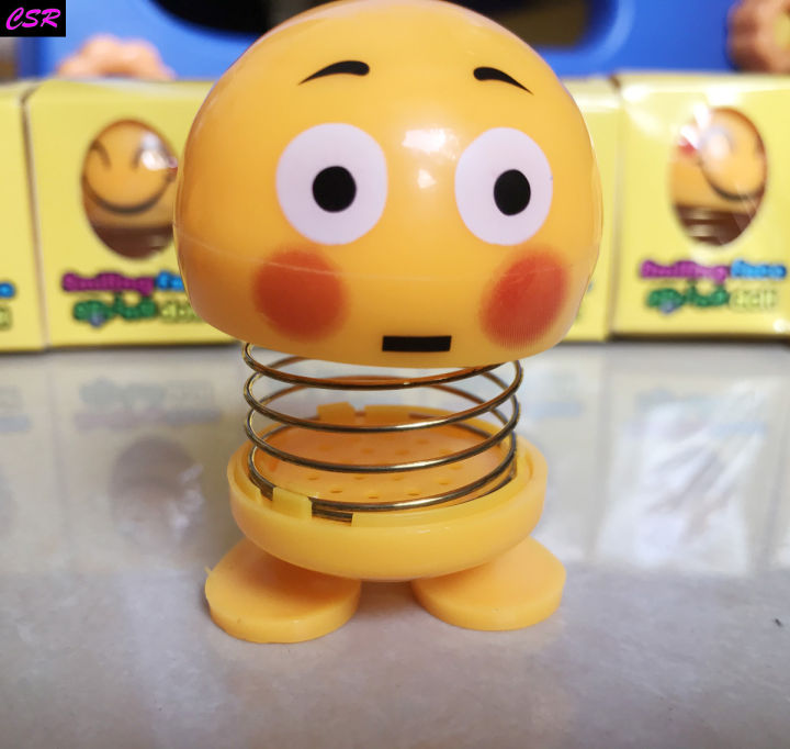 Table, Dashboard Spring Smiling Face 4, Cute Bobble Head Doll Spring ...