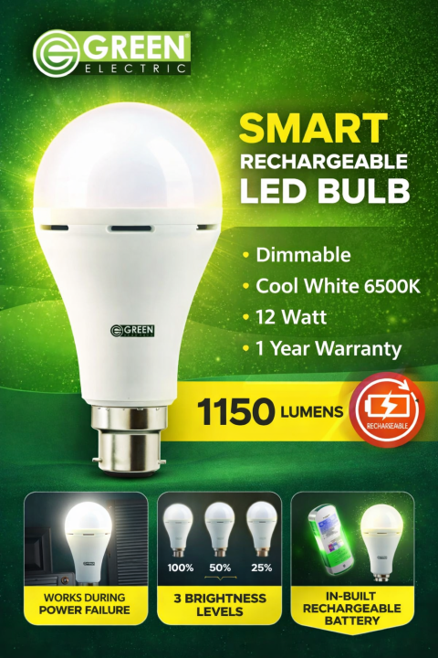 Green Electric 12W Intelligent Emergency LED Bulb | Daraz.lk