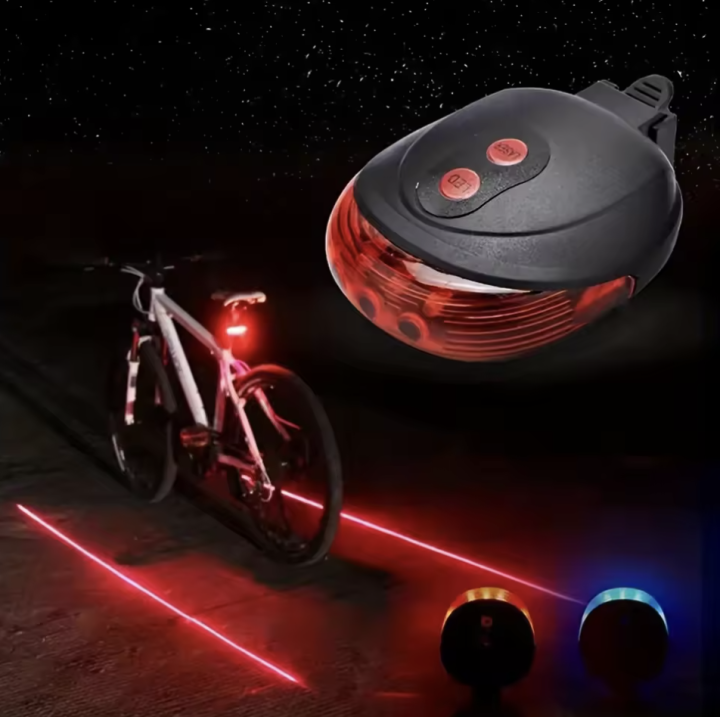 Bicycle Laser Lights 5 LED 2 Lasers 3 Modes Bike Taillight Rear Light ...