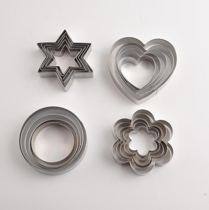 12 x Stainless Steel Cookie Cutter Mold | Daraz.lk