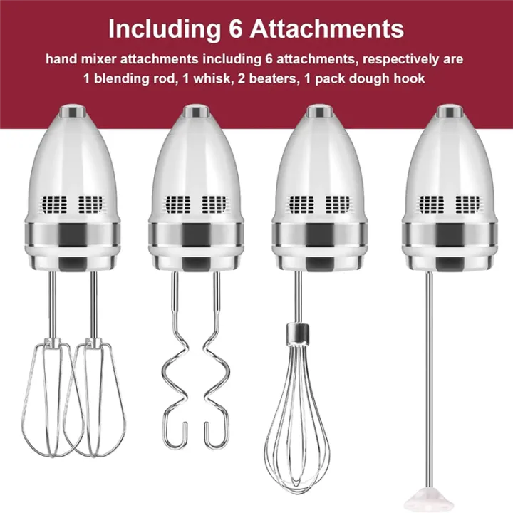 Hand Mixer Attachments Beater,Whisk,Blending Rod and Dough Hooks ...