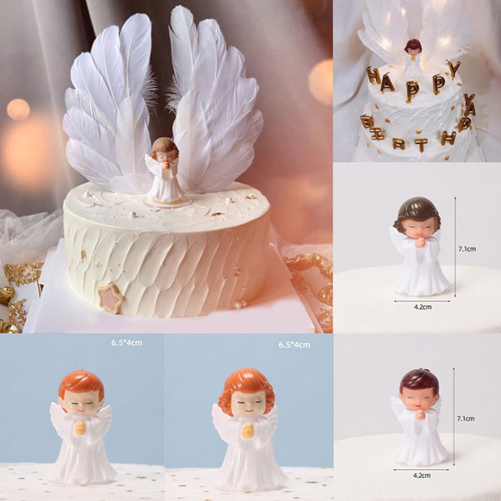 Angel Feather Wing Flag Cake Toppers for Wedding Birthday Party Cake ...
