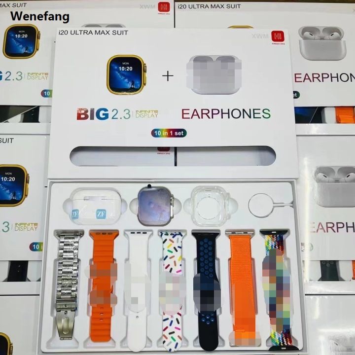 Wenefang i20 Ultra 2 max suit smart watch with 7 Different straps in Rendom colour, wireless ...