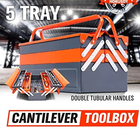 Heavy Duty 3 Layer Metal Toolbox Tool Box Metal Cantilever 3 Tiers ...