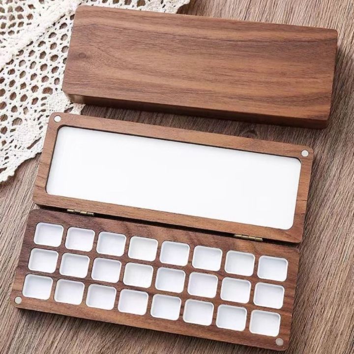 Empty Portable Watercolor Palette with Cover Rectangle Color Mixing Box ...