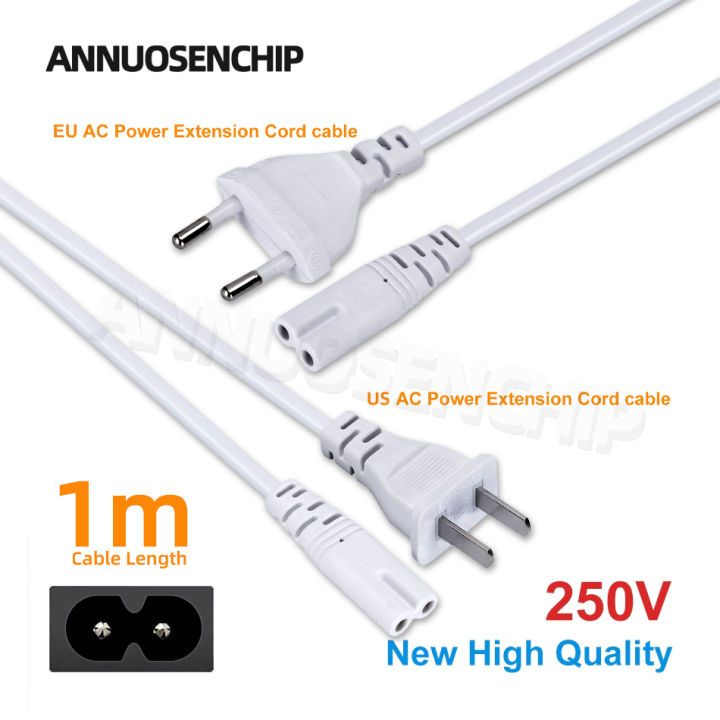 EU/US Plug IEC C7 Power Cable 1m Figure 8 Power Extension Cord For ...