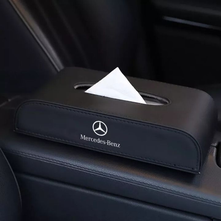 【Miga Plaza】1Pc Leather Car Tissue Box Holder Interior Decoration Box ...