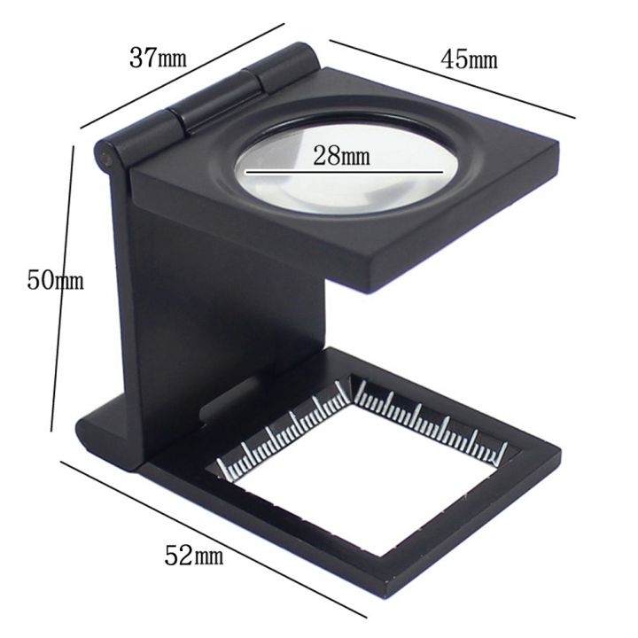 10X 28mm Mini Zinc Alloy Folding Magnifier with Scale for Textile ...