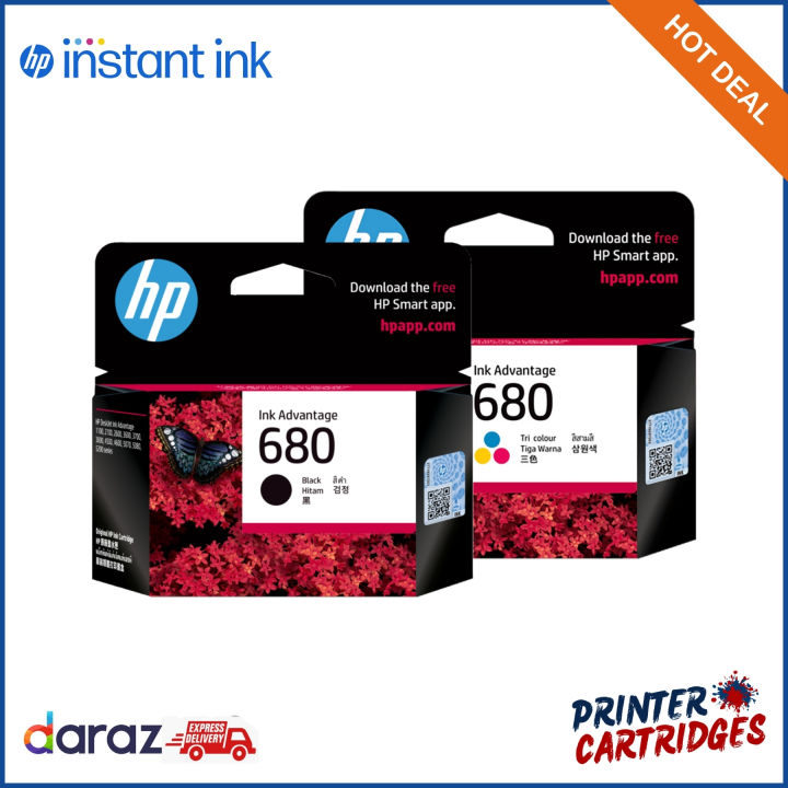 HP 680 | HP680 | HP-680 Black / Tri-Color Original Ink (F6V27AA ...