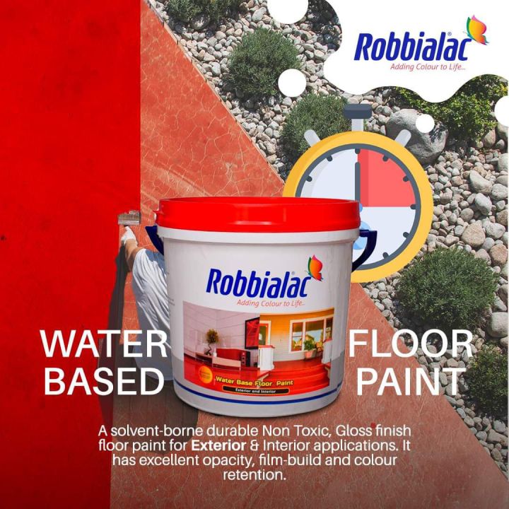 Robbialac Water Based Floor Paint Exterior and Interior Gloss Finish ...
