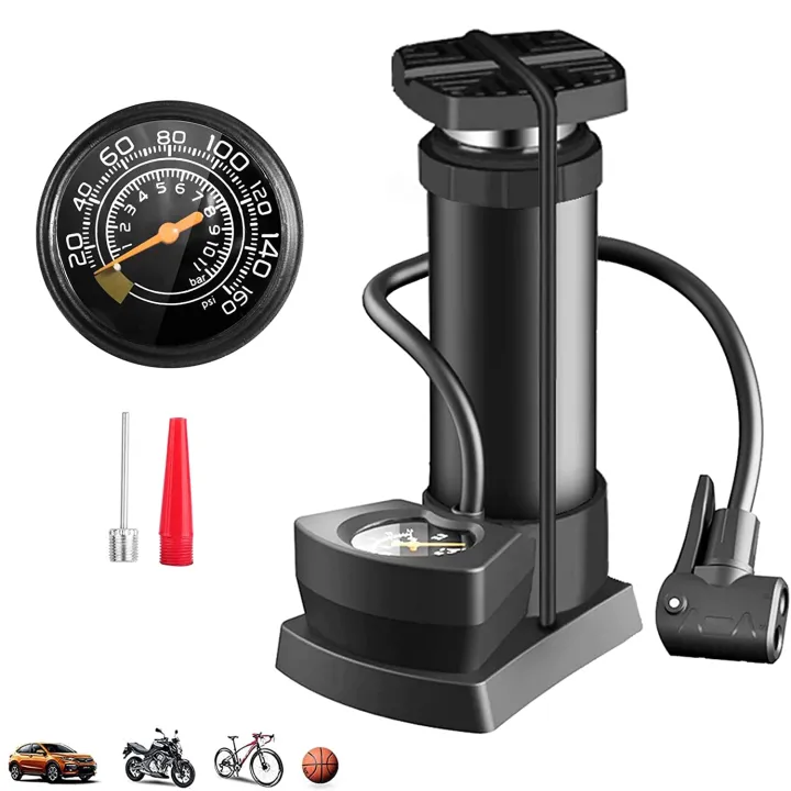 Mini Bicycle Pump Bike Foot Pump 120 PSI Foot Activated Floor Pump ...