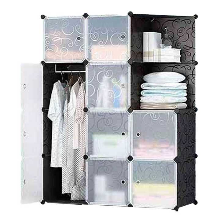 10 Door Wardrobe Cloth Rack - White & Black | Daraz.lk