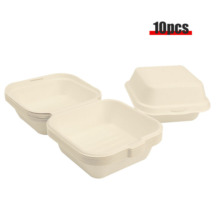 【BestGO】Disposable Pulp Lunch Box Hamburger Box Net Red Bento Cake Box ...