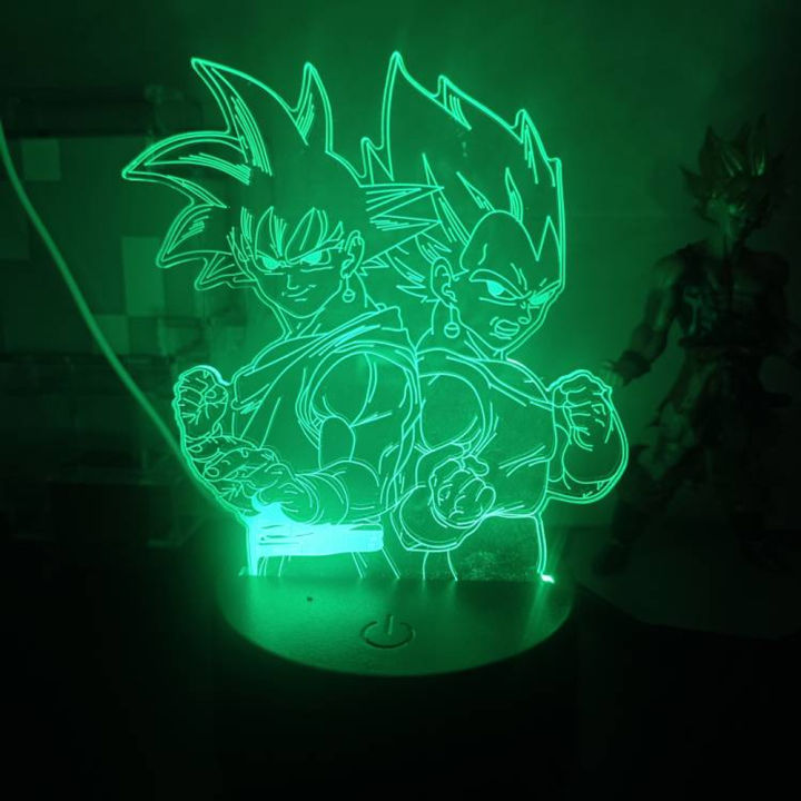 3D Illusion Anime Goku Vegeta Dragon Ball Z Super Saiyan Night Light ...