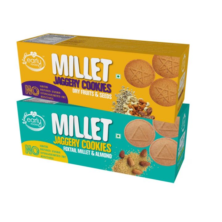 Early Foods biscuits combo pack of 2 - Foxtail & Dry Fruits Jaggery ...