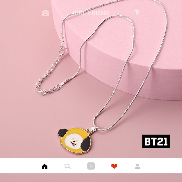 【ALLGOOD】1pc KPOP BT21 BTS Necklace Pendant Signature Chain Accessories ...