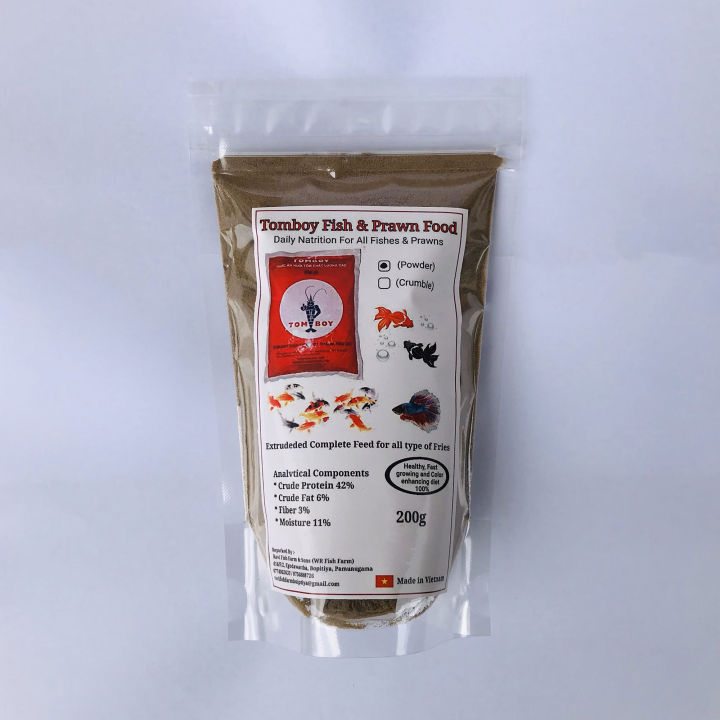 Tomboy Fish & Prawn Food Powder 200g Daily Natrition For All Fishes ...