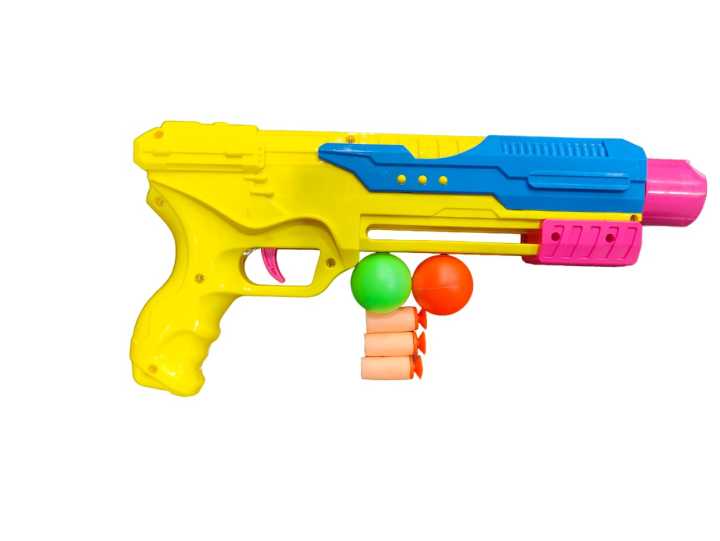 Shooting Gun 28cm Ping Pong & Soft Bullet Gun Faluda Neon Colour ...