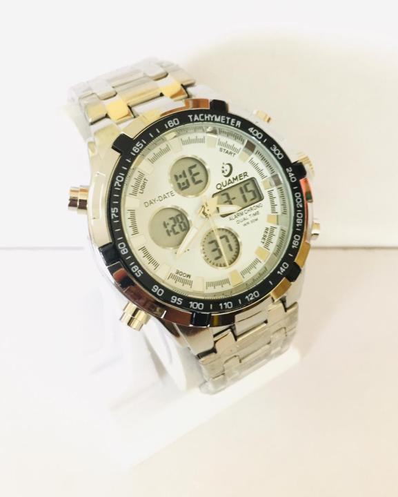 QUAMERQuartz Sport MutiFunctional Wrist Watch with Analog& Digital Time ...