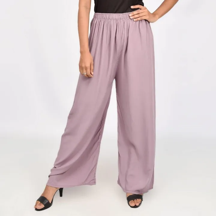 Women's Plazzo Pant viscose - Light Purple | Daraz.lk