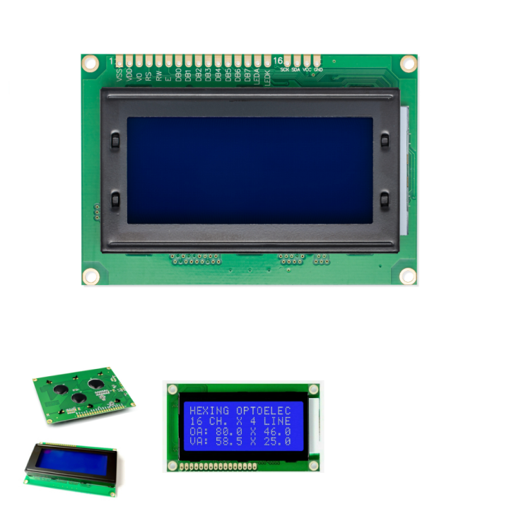 16X4 Character type STN Blue 16 Pin 8 bit Parallel 5V LCD Display ...