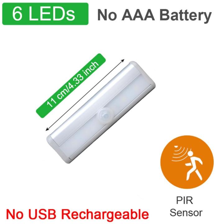 LED Night Under Cabinet Night Motion Sensor Closet Kitchen Bedroom ...