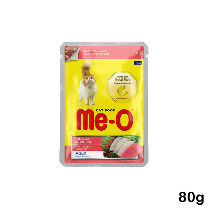 Me-O Adult Cat Wet Food Tuna With White Fish in Jelly Pouch 80g Me O Cat Feed Wet Feed | Daraz.lk