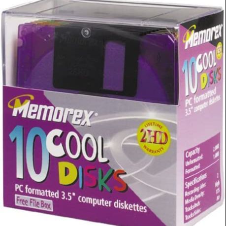Memorex MF2HD 3.5" PC-Formatted High-Density Floppy Disks with File Box | Daraz.lk