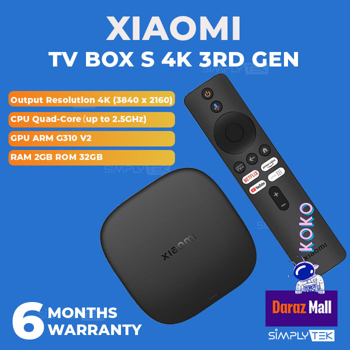 Xiaomi TV Box S 3rd Gen - 4K UHD, Google TV, 32GB Memory, Dolby Vision & Atmos, WiFi 6, HDMI 2.1 ...