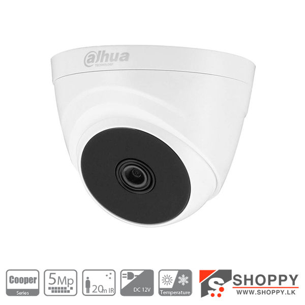 Dahua 5MP 20M HDCVI Fixed IR Indoor Eyeball Dome Camera Cooper DH-HAC-T1A51P | Daraz.lk