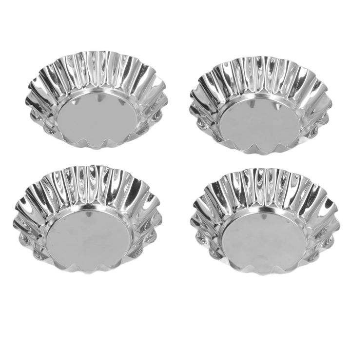 12Pcs Egg Tart Mold Mini Round Cupcake Pan Stainless Steel Tool Set Kit ...