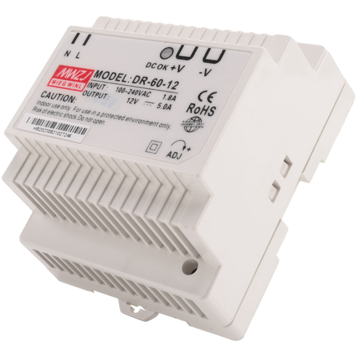 JDXHLAU -60-12 Transformer 12 Volt 5 Amp Industrial Din Rail Power ...