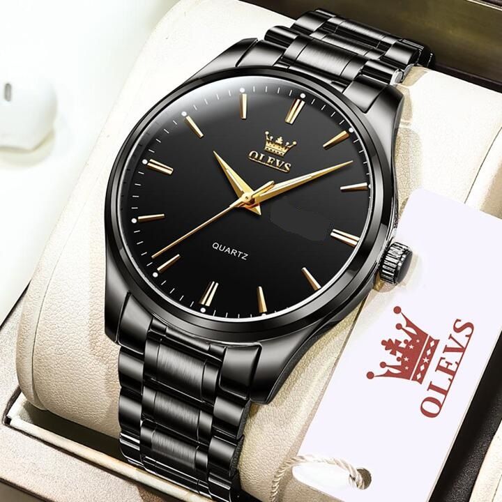 Olevs Luxury Fashionable Design Stainless Steel / Leather Band Quartz ...