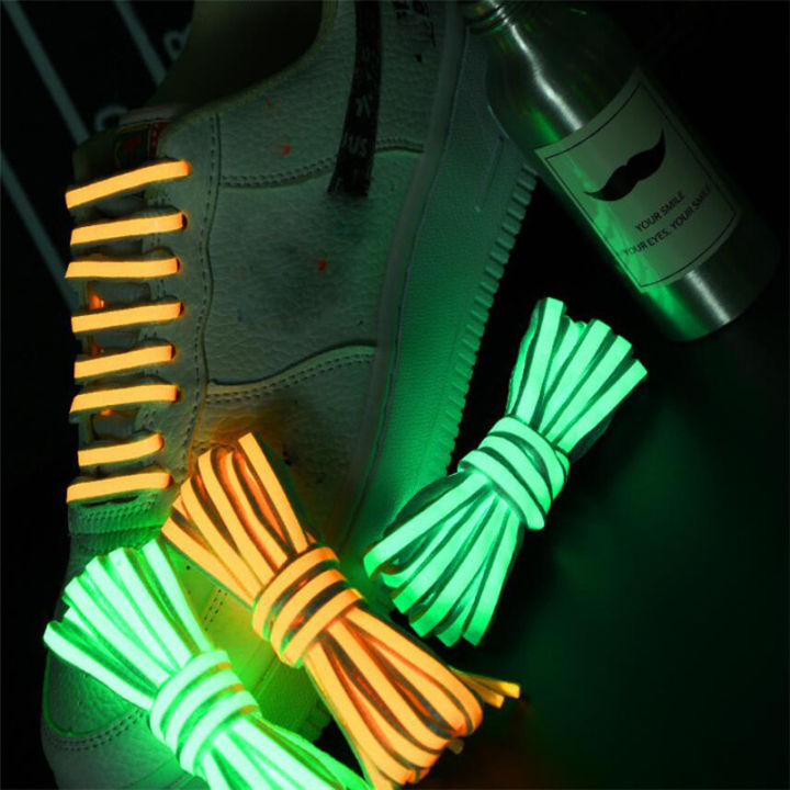 1pair 120cm Holographic Reflective Shoelace Rope Women Men Glowing In ...