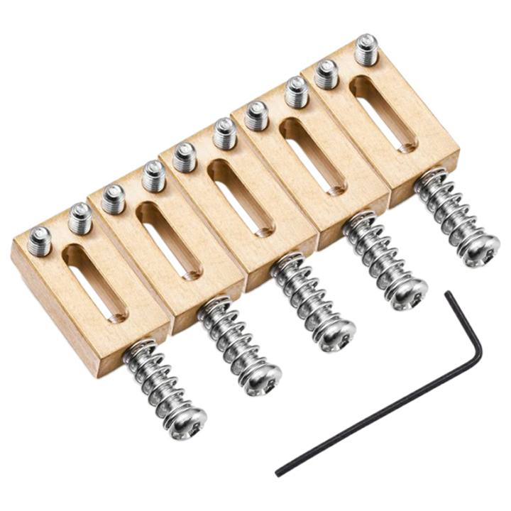 6 Set Bridge Saddle for Solid Brass Electric Guitar Bridge Bridge Code ...