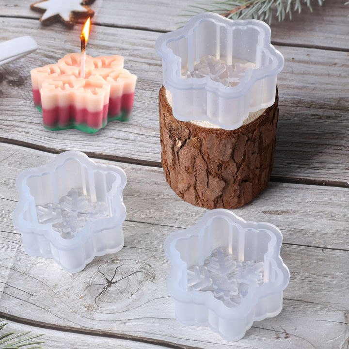 Silicone Mold DIY Snowflake Candles Making Epoxy Resin Mould Ornament ...