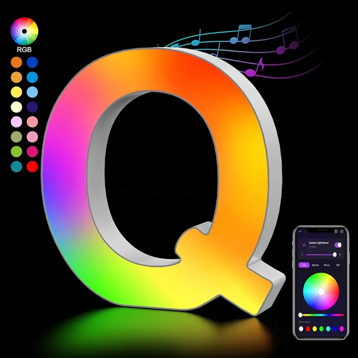 Smart LED Letters Lights Alphabet Light Decorative Name Letter Number ...