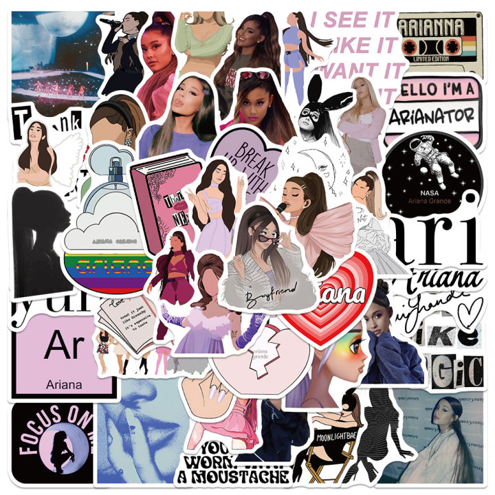50pcs Hot Singer Ariana Grande Stickers Superstar Concerts Decals For ...