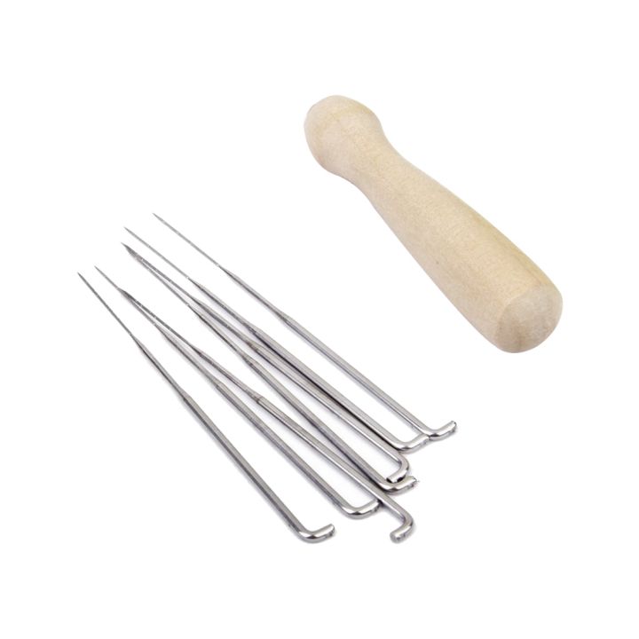 TWEXQNY Set of 7 pcs felting needles with wooden handle wool felt tool ...