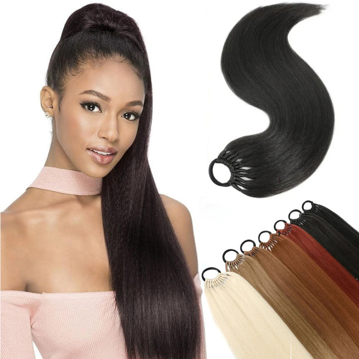 【HOT】 Ponytail Synthetic Hair Extensions With Rubber Band 24Inch Long ...