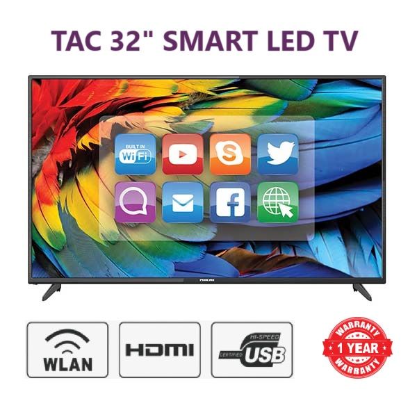 TAC 32" Smart LED TV - HD Streaming, Wi-Fi, and Bluetooth Compatible ...