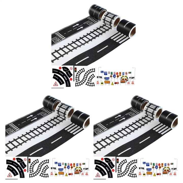 3X Play Road Tape for Toy Cars and Trains 3 Rolls 4.8cmx5M Straight ...